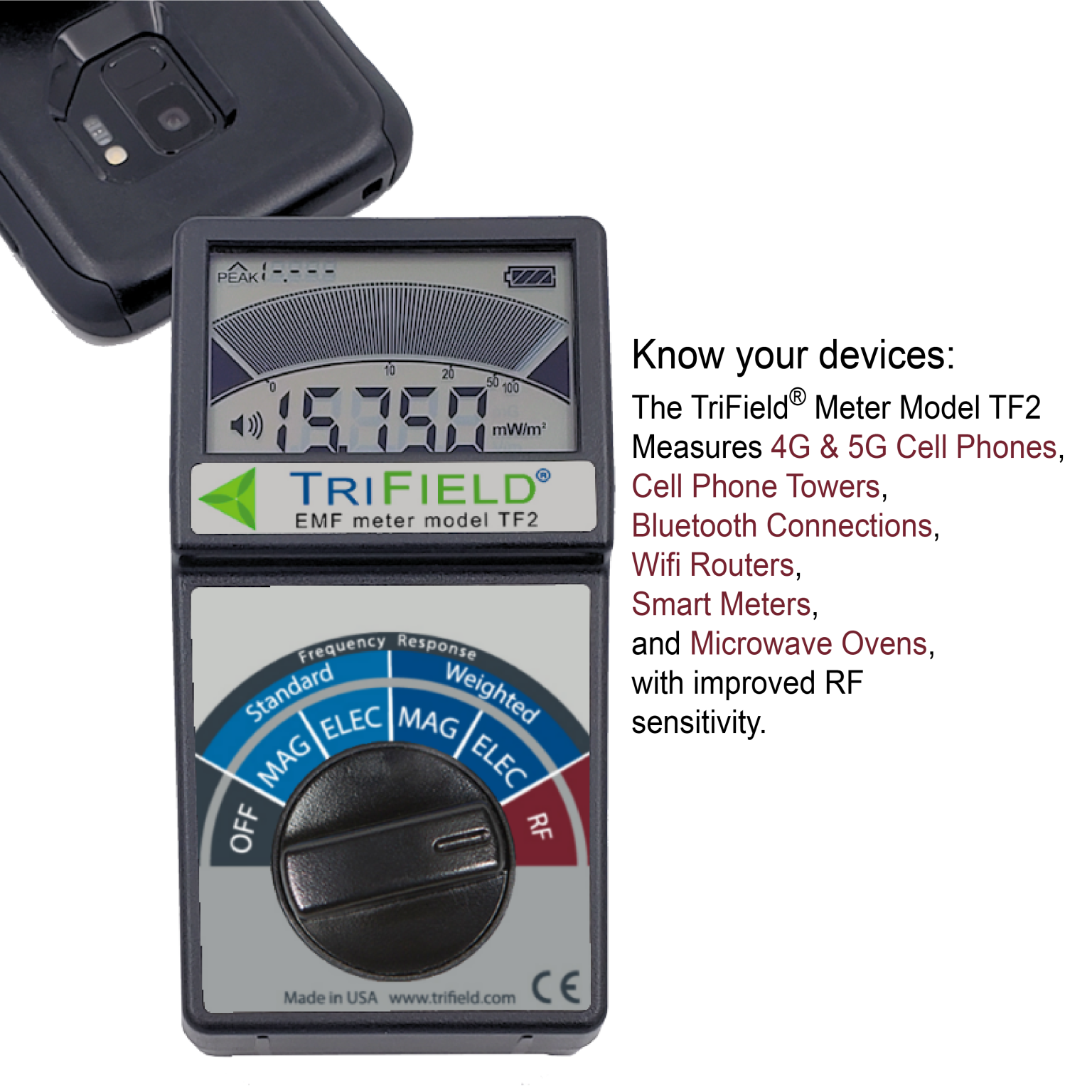 Trifield® EMF Meter Model TF2 - AlphaLab, Inc.
